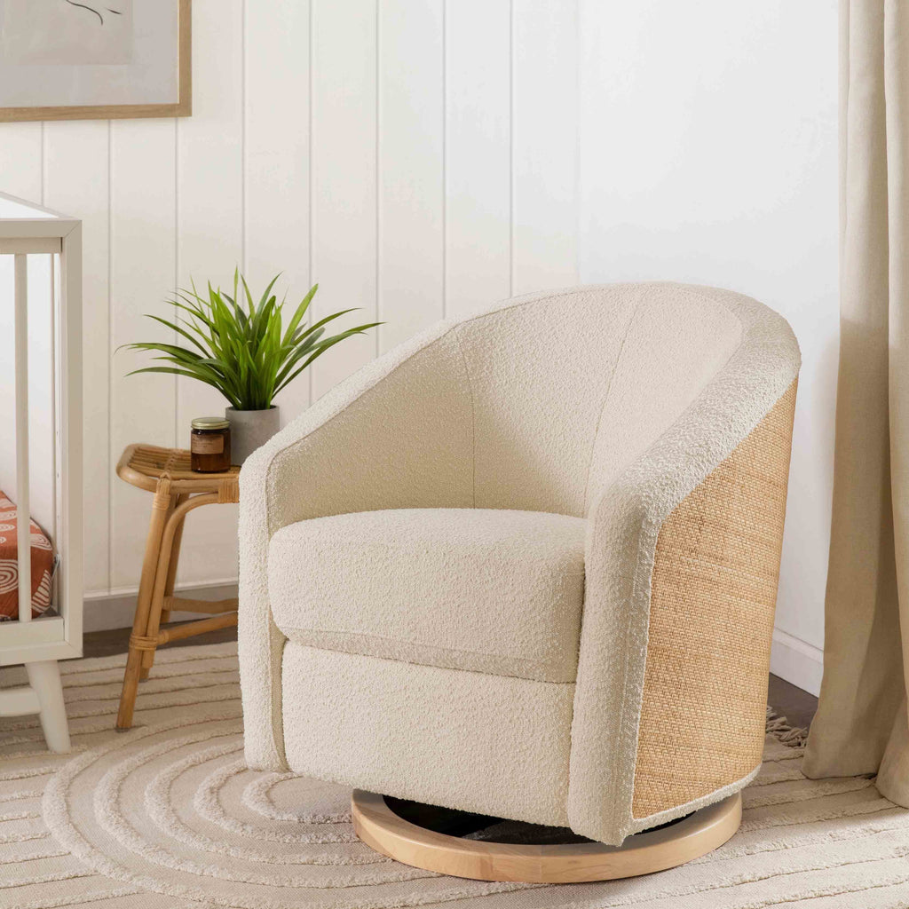 Madison Swivel Glider in Boucle and Cane – Kids Bedroom Gallery