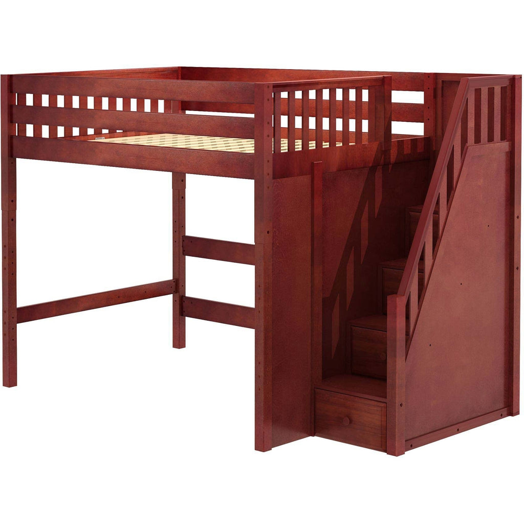 Maxtrix Full XL High Loft Bed with Stairs – Kids Bedroom Gallery