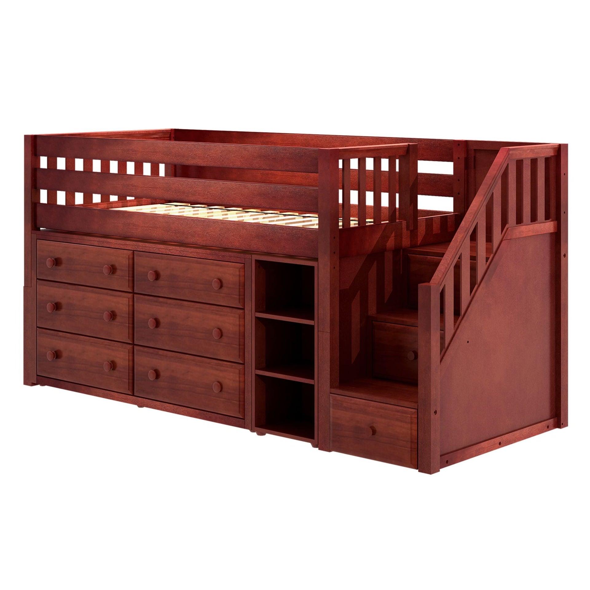 Maxtrix Twin Low Loft Bed with Stairs with Storage – Kids Bedroom Gallery