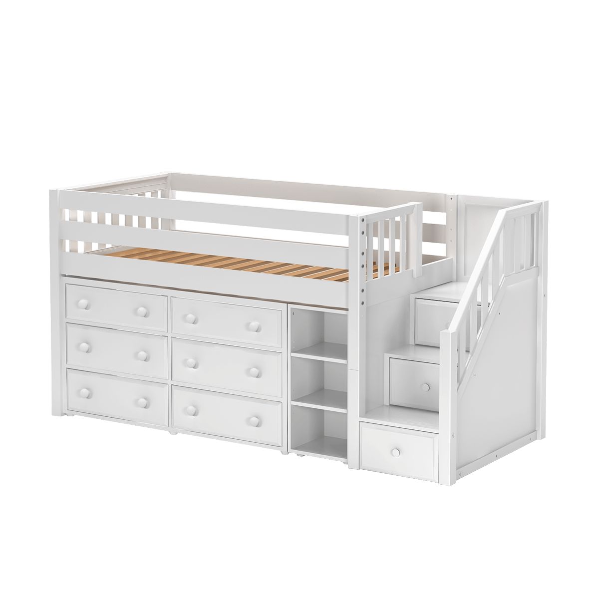 Maxtrix Twin Low Loft Bed with Stairs with Storage – Kids Bedroom Gallery