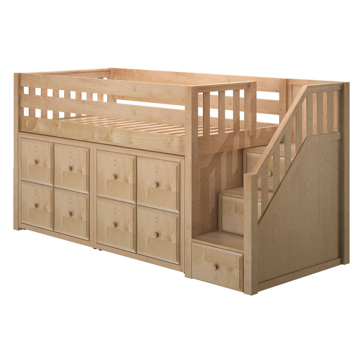 Maxtrix Twin Low Loft Bed with Stairs with Storage – Kids Bedroom Gallery