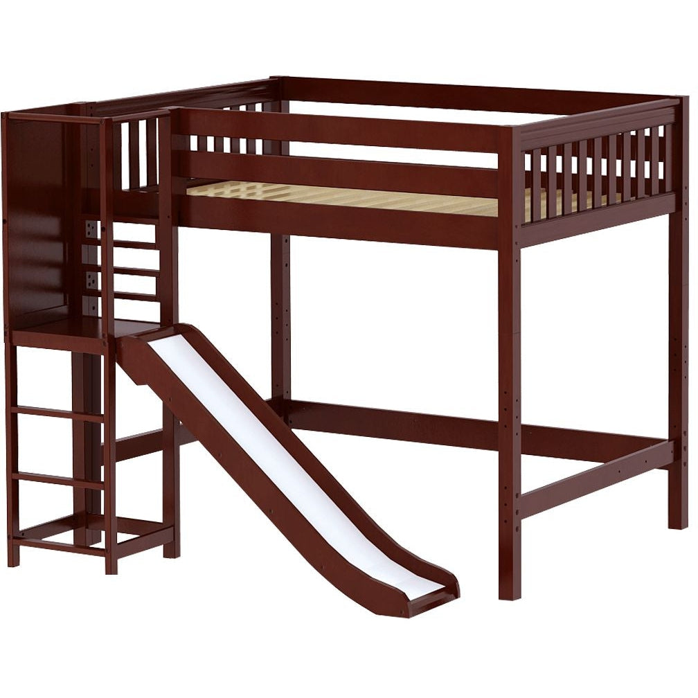 Maxtrix Full High Loft Bed with Slide Platform – Kids Bedroom Gallery