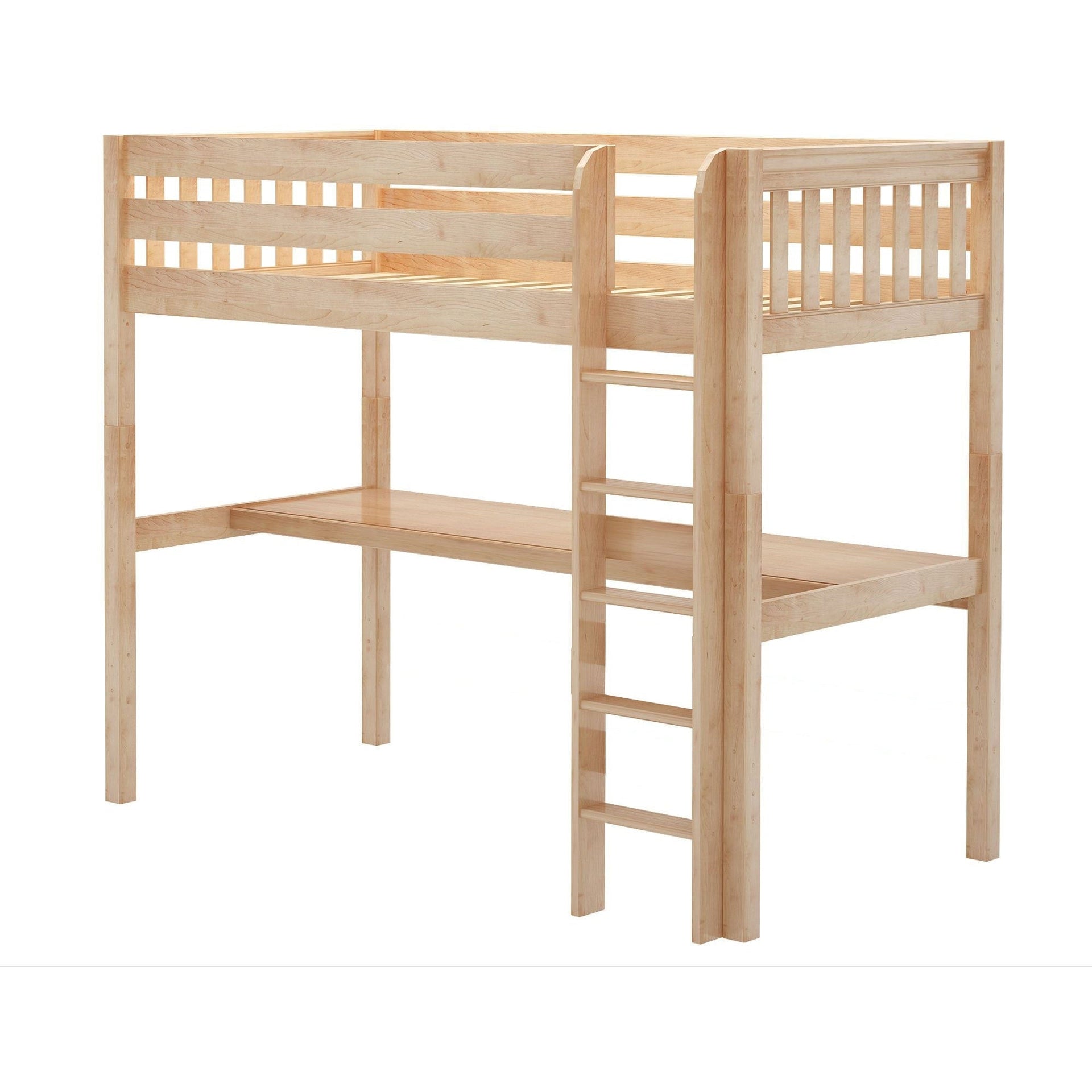 Maxtrix Twin High Loft Bed with Straight Ladder and Long Desk – Kids ...