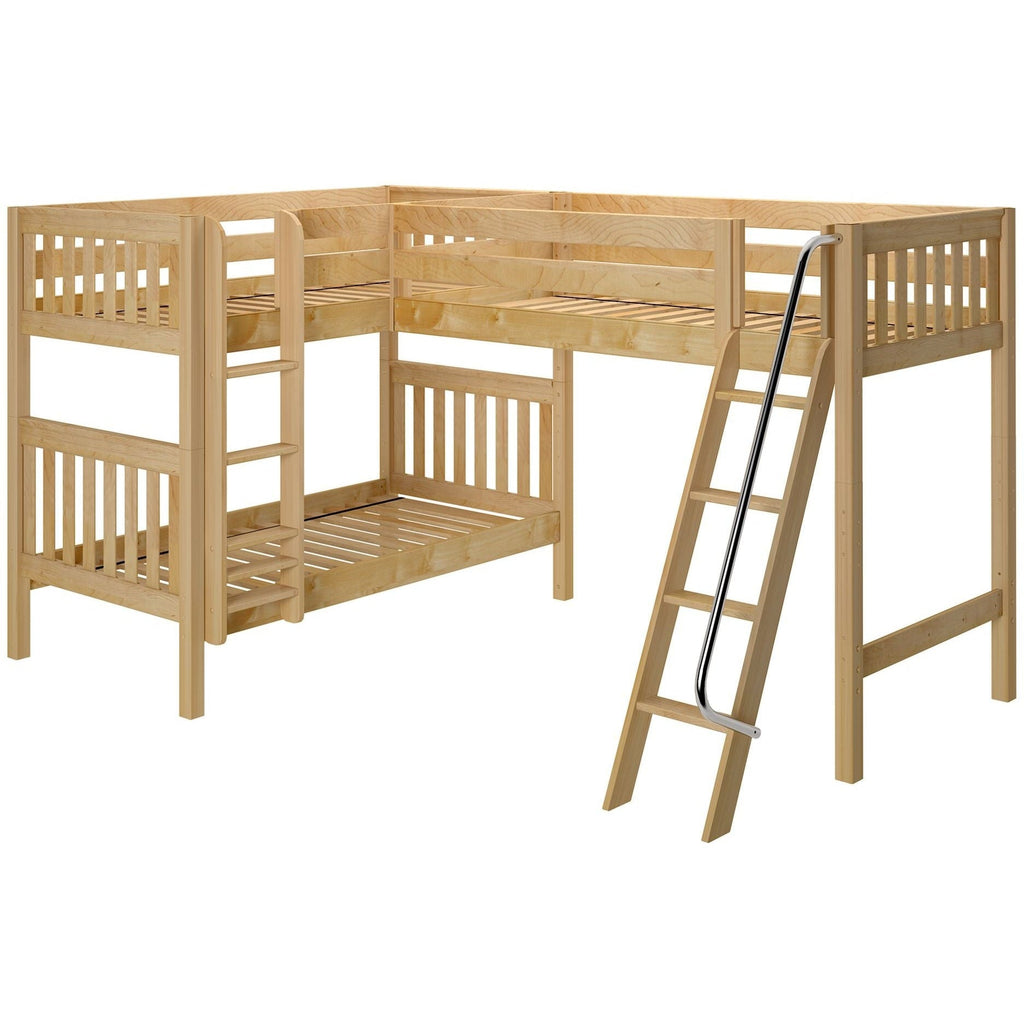 Maxtrix Twin Medium Corner Loft Bunk with Ladders – Kids Bedroom Gallery