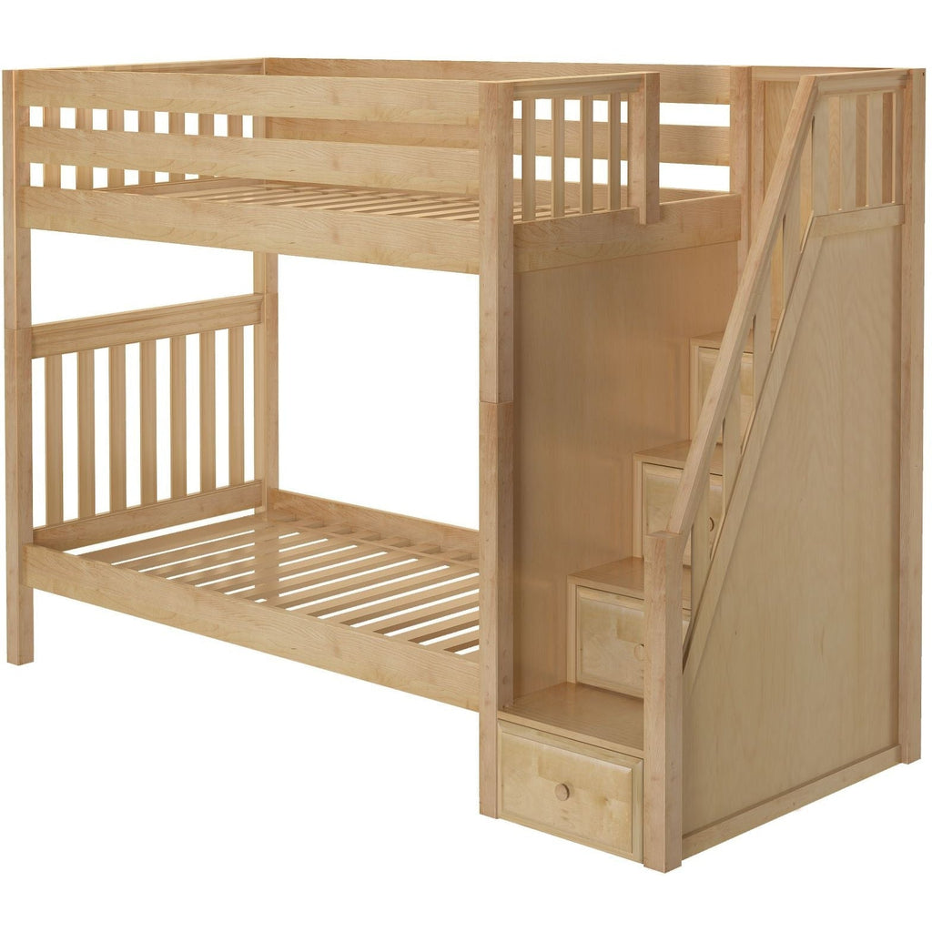 Maxtrix Twin High Bunk Bed with Stairs – Kids Bedroom Gallery